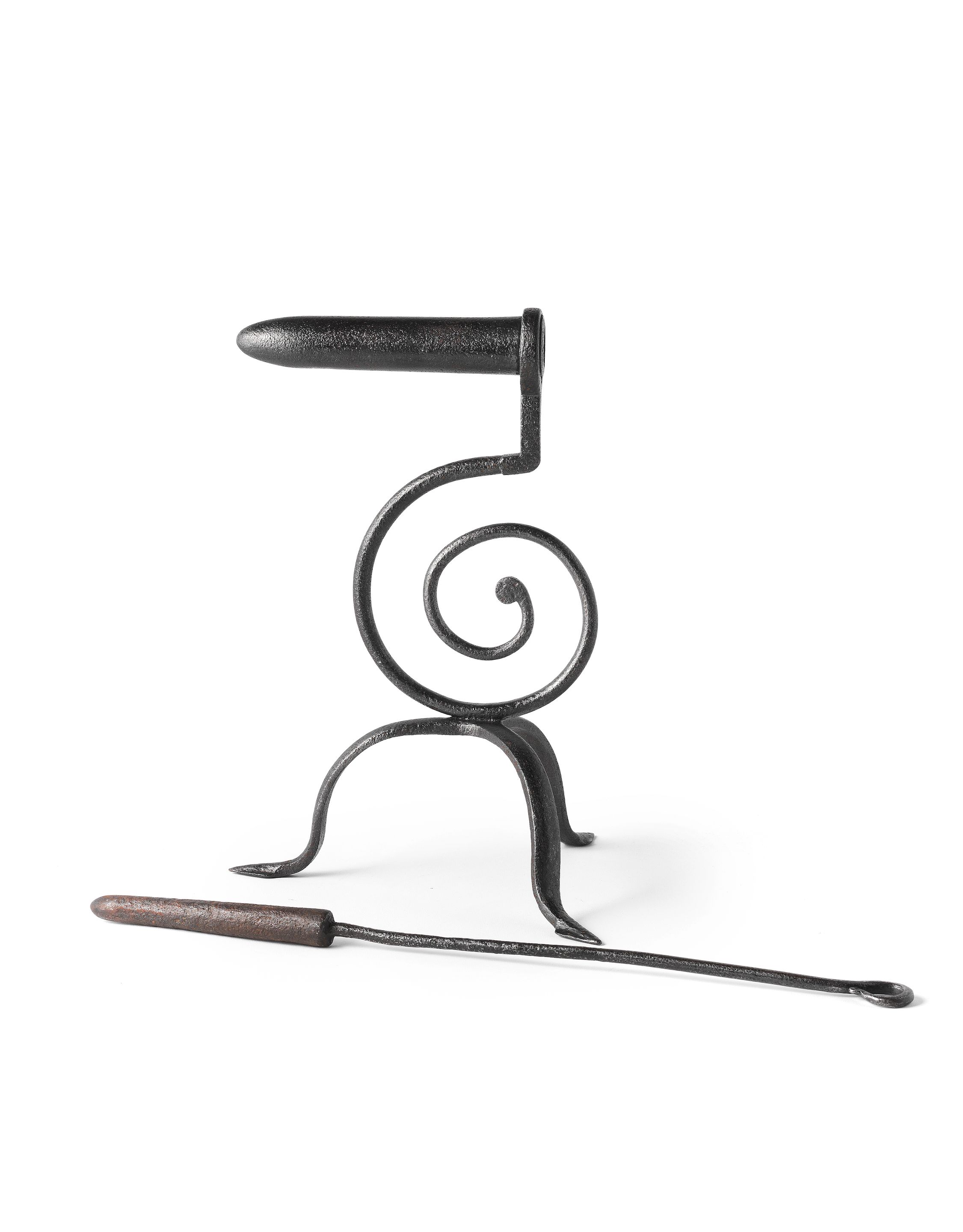 Bonhams : A wrought iron goffering iron, with poker, circa 1800 (2)