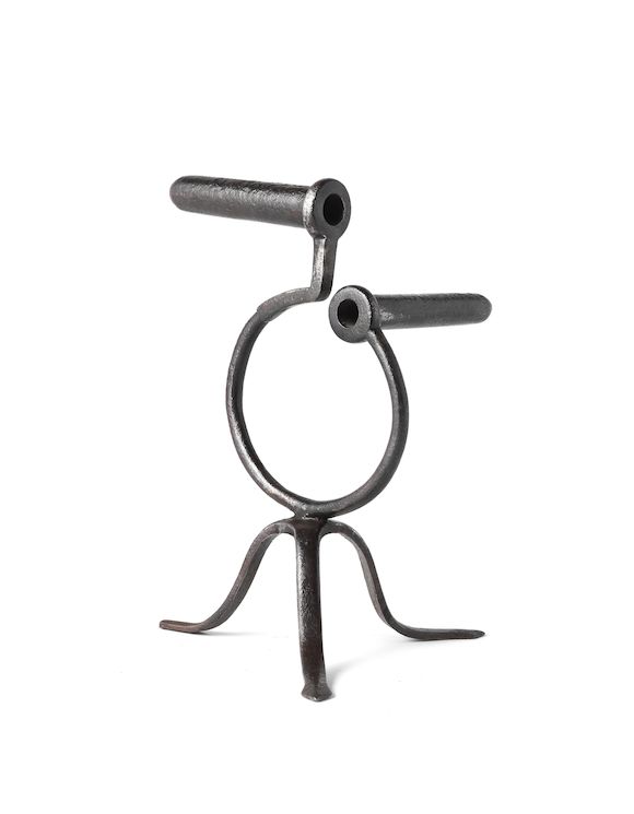 Bonhams : A wrought iron twin-barrel goffering iron, British, circa 1750