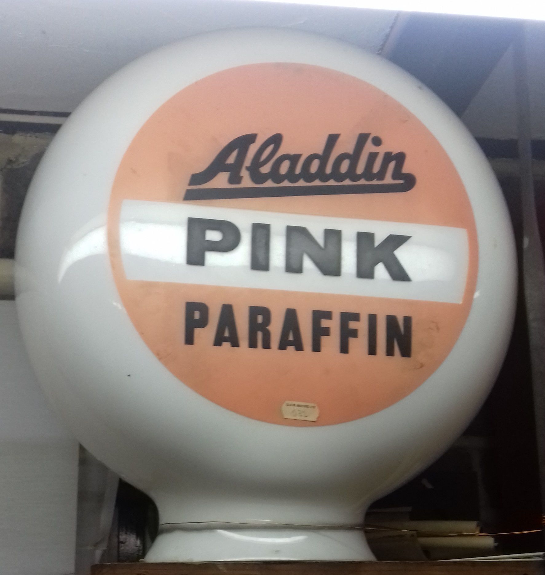 Bonhams Cars : An Aladdin Pink Paraffin glass globe