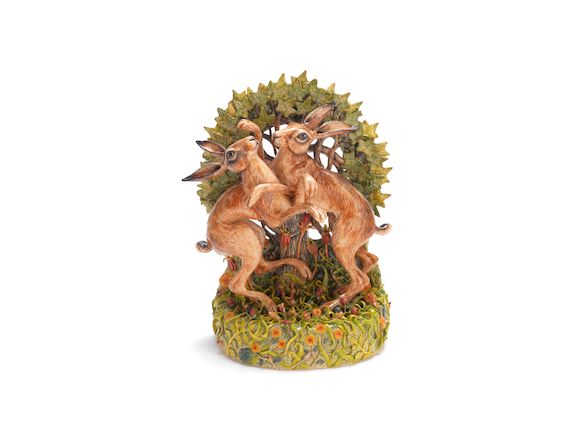 Bonhams : 'Dancing Hares': A Hand-Modelled and Hand-Painted Ceramic ...