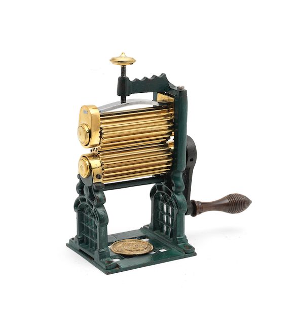 Bonhams : A green-painted iron and brass 'New Pattern Goffering ...