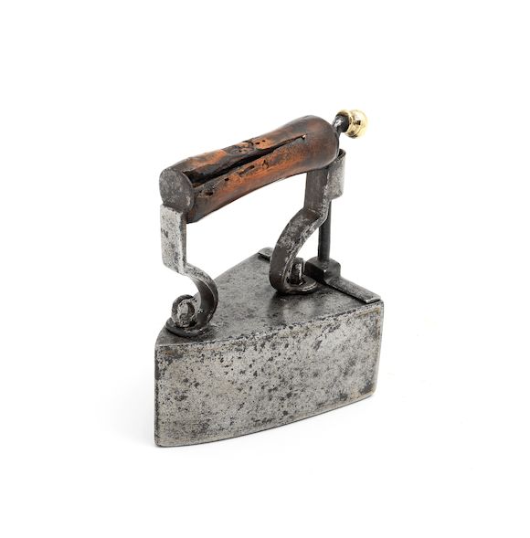 Bonhams : A very small wrought iron box iron, British, circa 1780