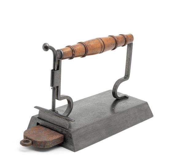 Bonhams : A rare wrought iron billiard table box iron, British, circa ...