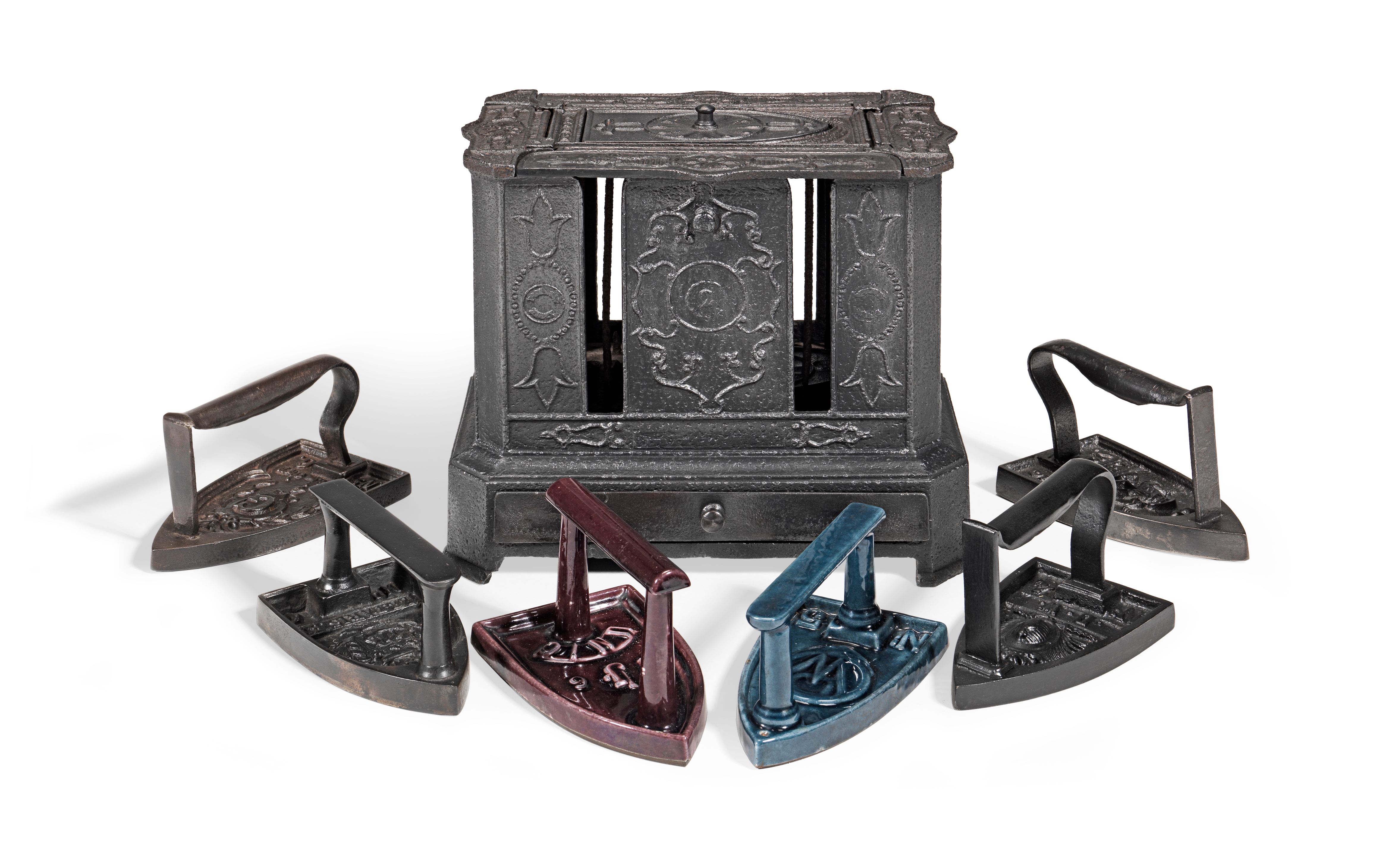 Bonhams : A cast iron portable garret stove for irons, French, circa ...