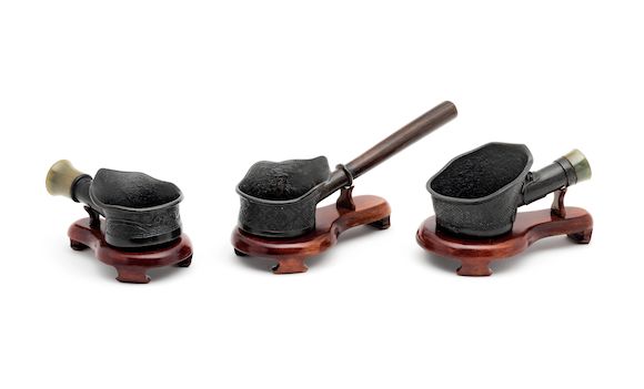 Bonhams : Three small pan irons, Chinese (6)