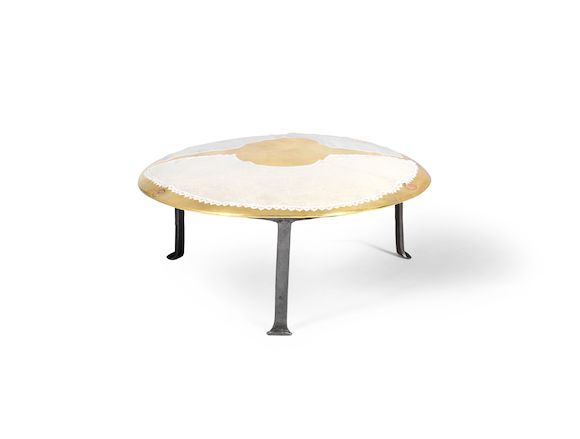 Bonhams : A rare sheet iron, wrought brass and copper platine, French ...