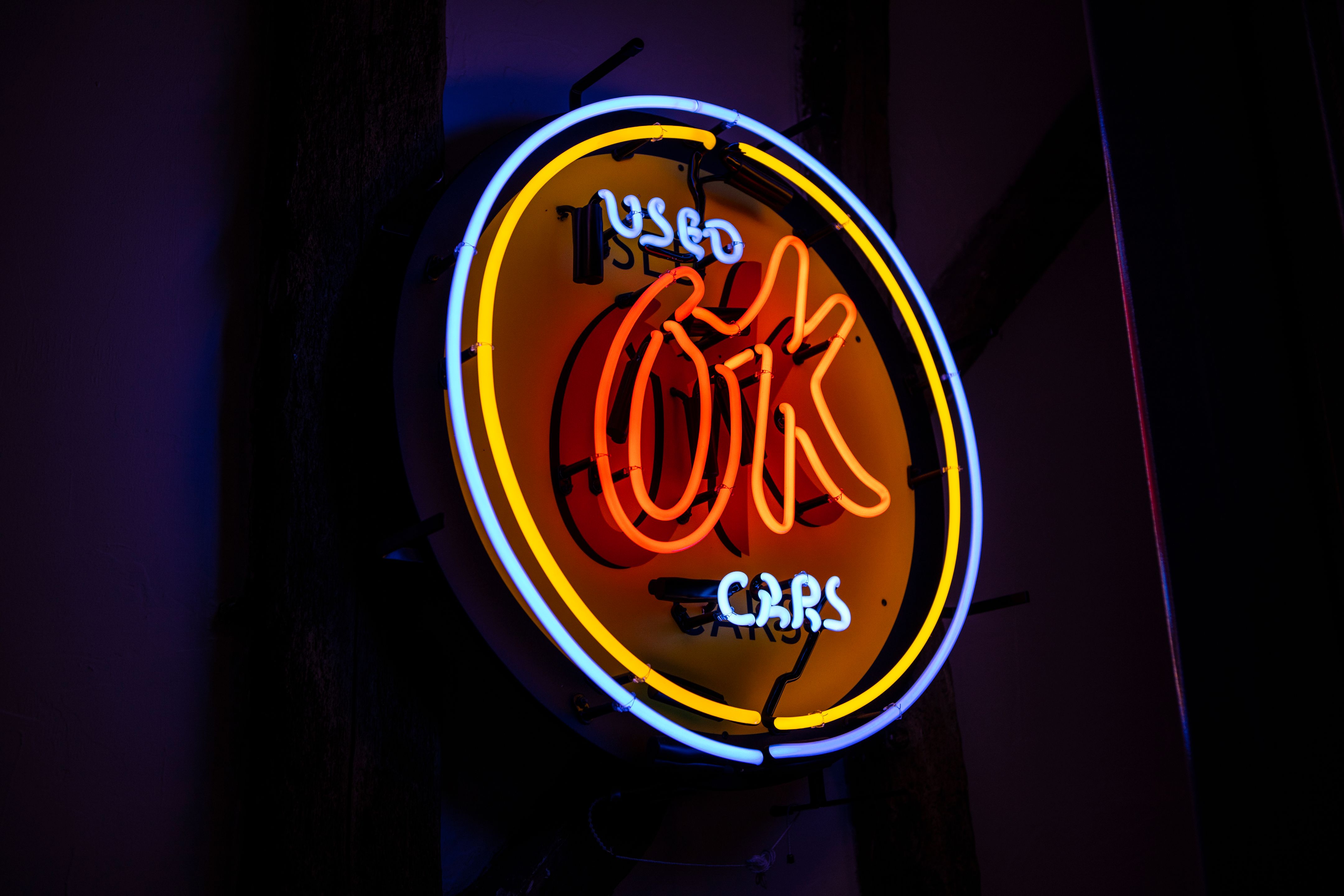 Bonhams Cars : An OK Used Cars neon sign