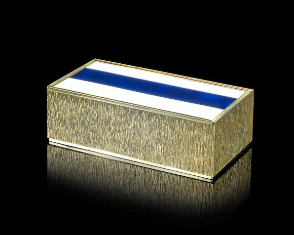 Bonhams : Gerald Benney A rare large silver-gilt and enamelled box ...