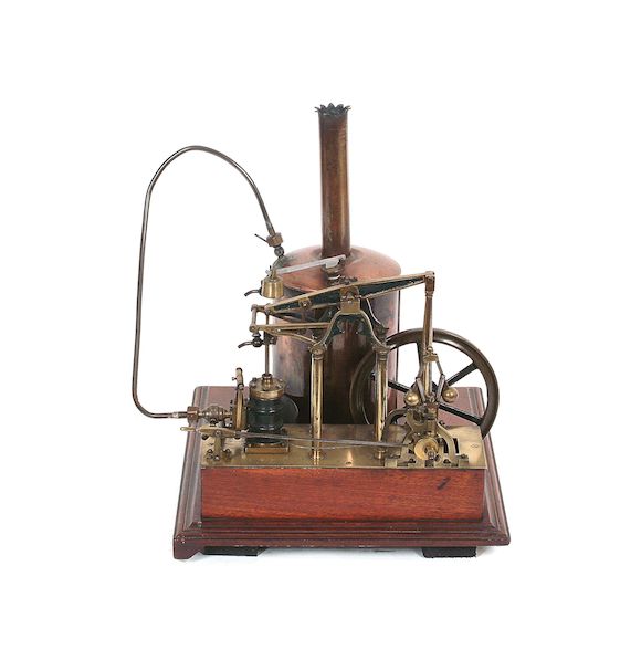 Bonhams : A BRASS MODEL OF A SINGLE CYLINDER FOUR PILLAR BEAM ENGINE ...