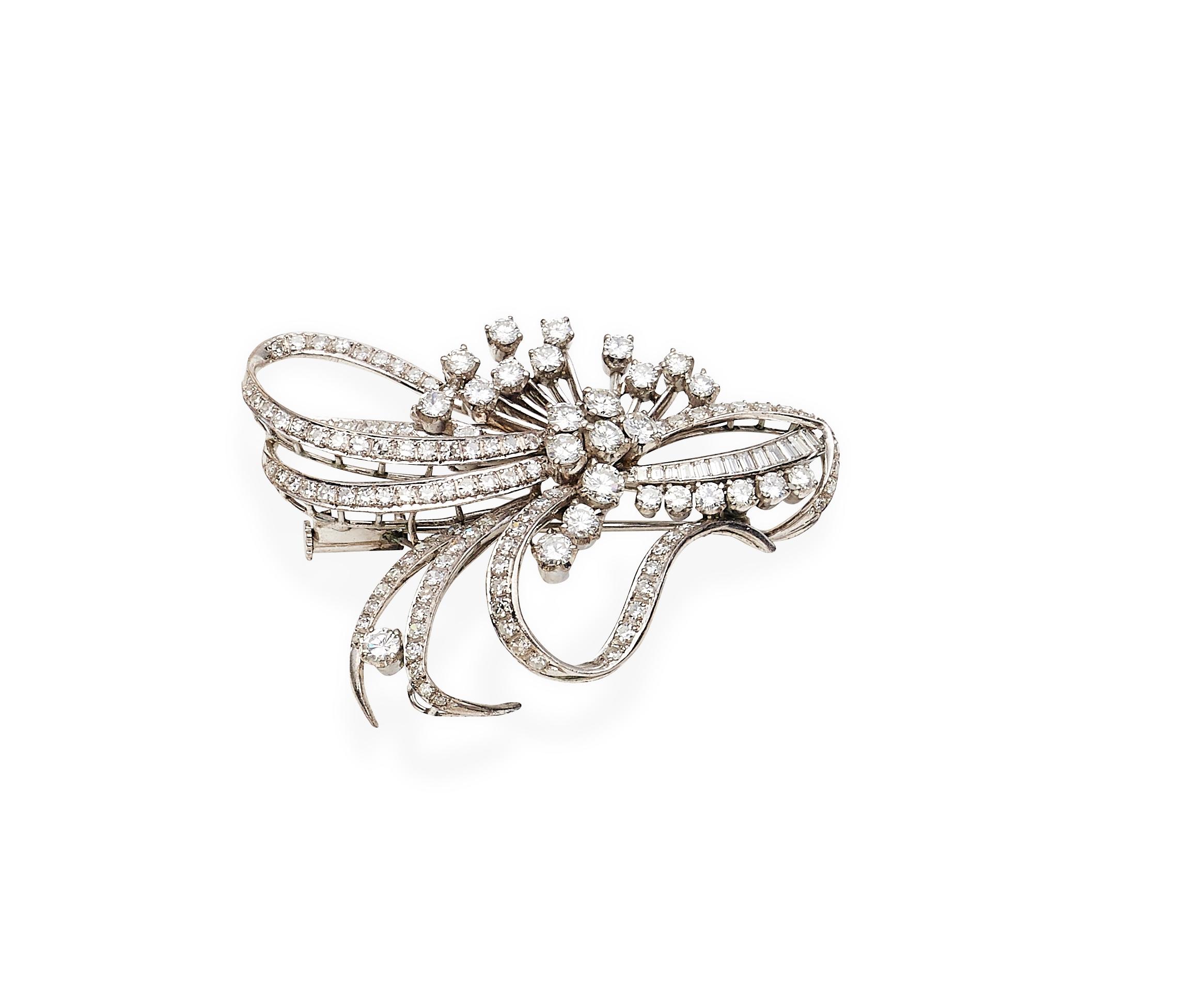 Bonhams A Diamond Spray Brooch