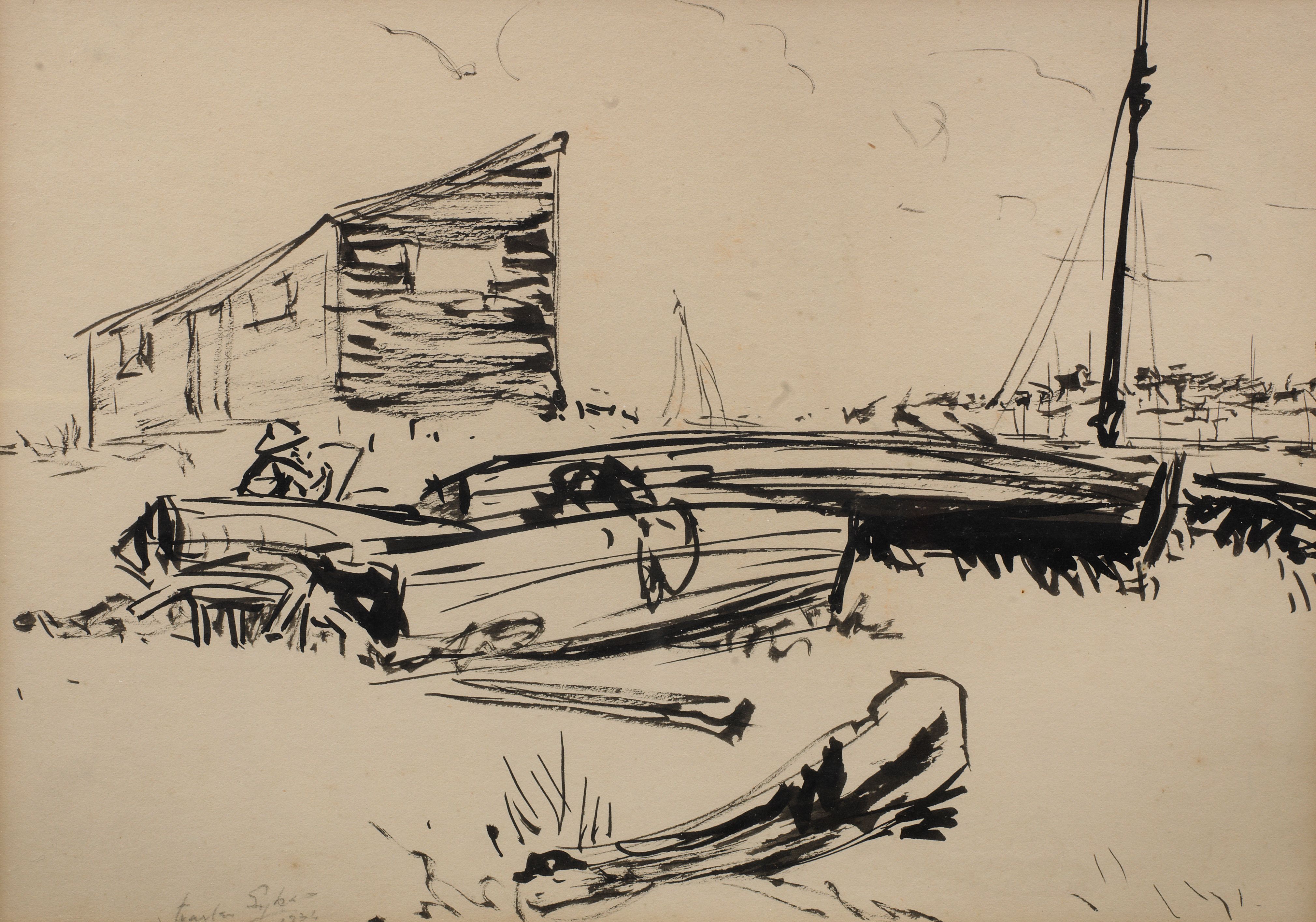 Bonhams Cars : Charles Sykes (1875-1950); 'Self portrait of the artist ...