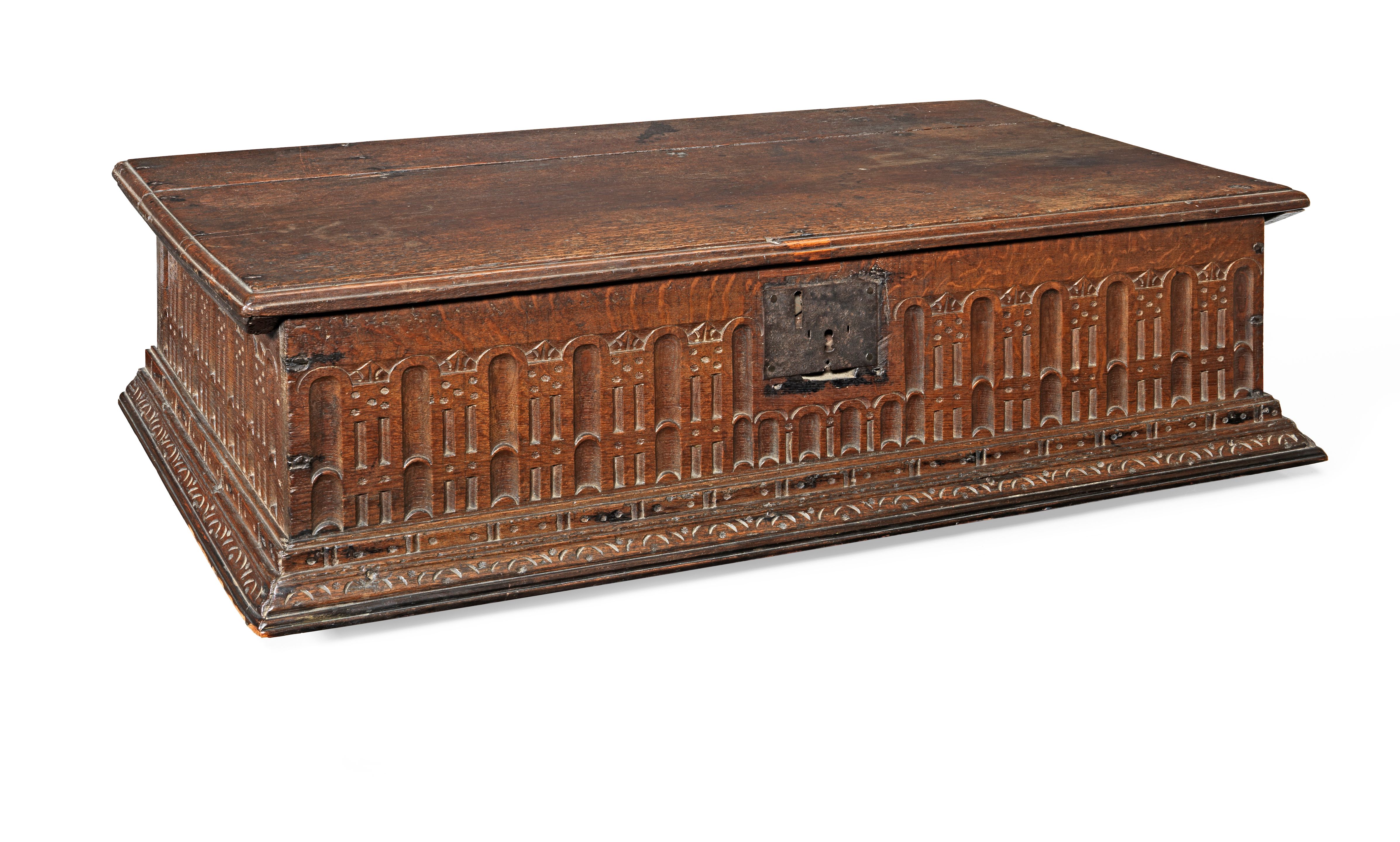 Bonhams : An exceptionally large Elizabeth I boarded oak box, circa ...