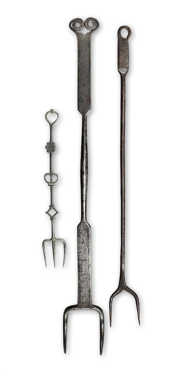 Bonhams : An 18th century wrought iron cooking fork (3)