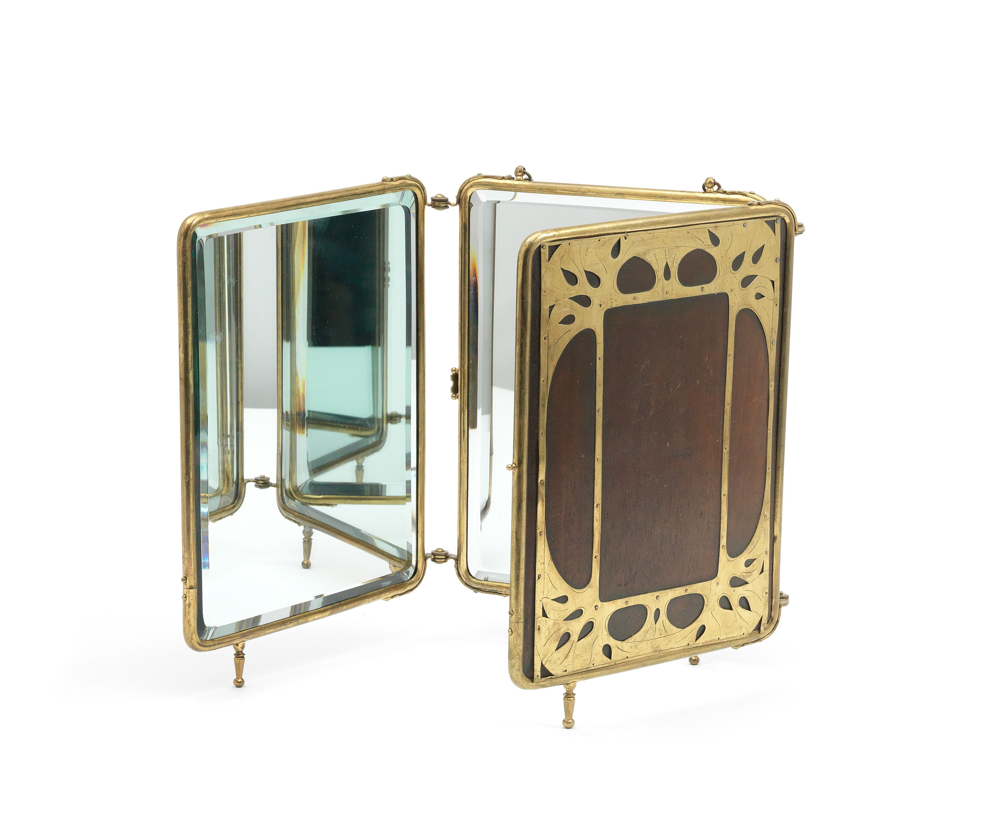 Bonhams : A Vienna Seccessionist mahogany and brass mounted triptych ...