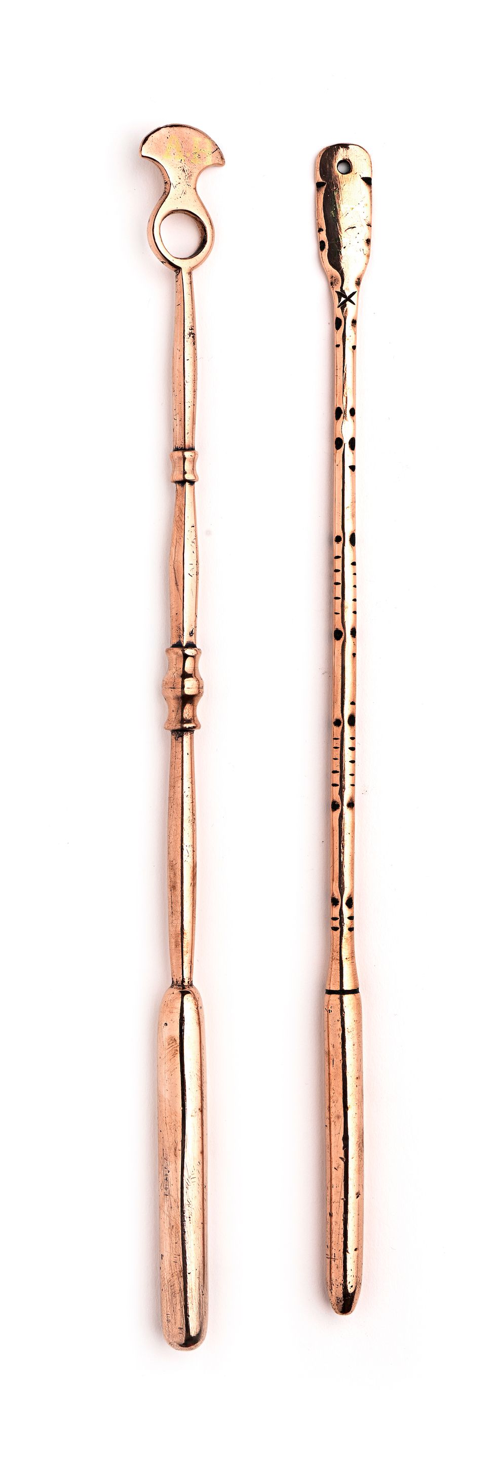 Bonhams : Two wrought copper poking sticks, British (2)