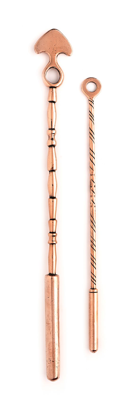 Bonhams : Two wrought copper poking sticks, British (2)