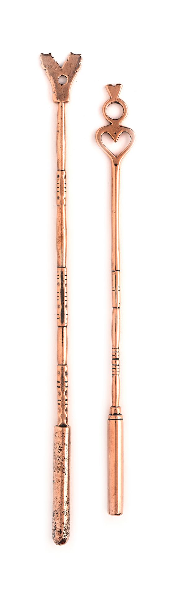 Bonhams : Two wrought copper poking sticks, British (2)