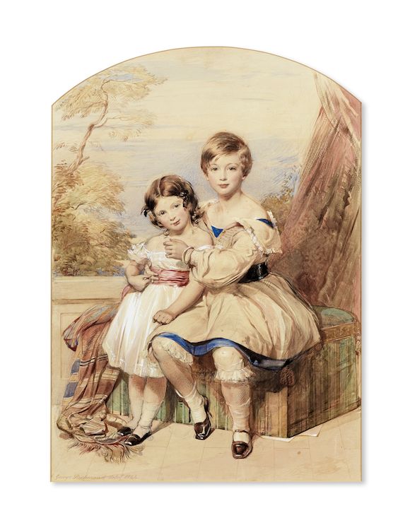Bonhams : George Richmond, RA (British, 1809-1896) Double portrait of ...