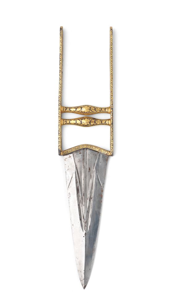 Bonhams : A gold koftgari steel push dagger (katar) North India, 18th ...