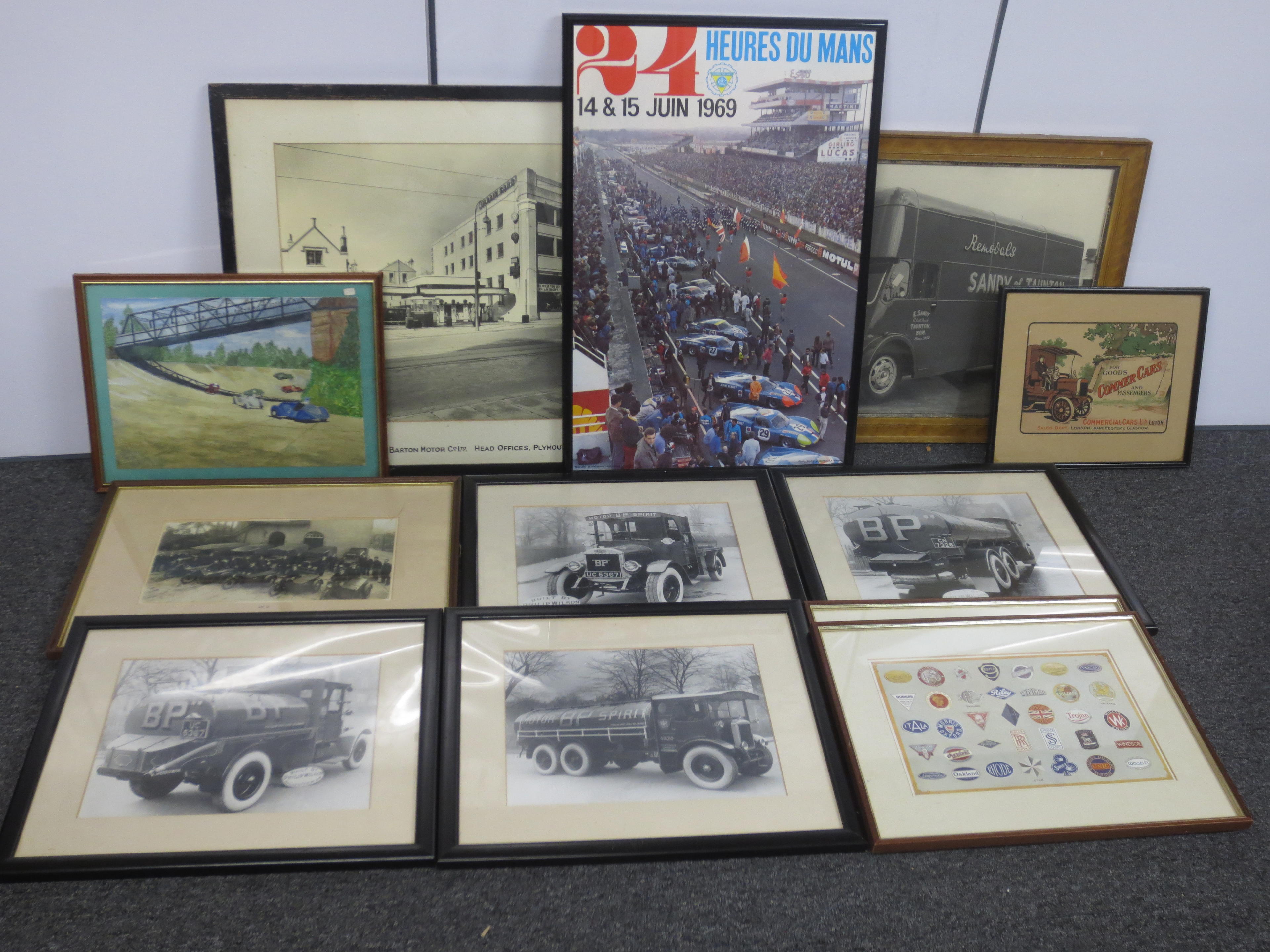 Bonhams Cars Assorted Framed Motoring Photographs And Prints 12