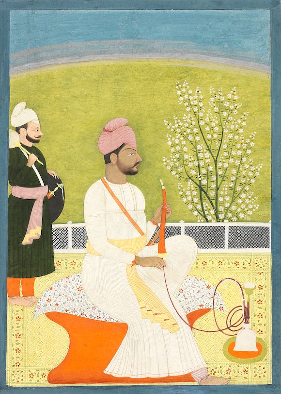 Bonhams : Maharajah Bhup Singh of Guler (reg. 1790-1826) seated on a ...