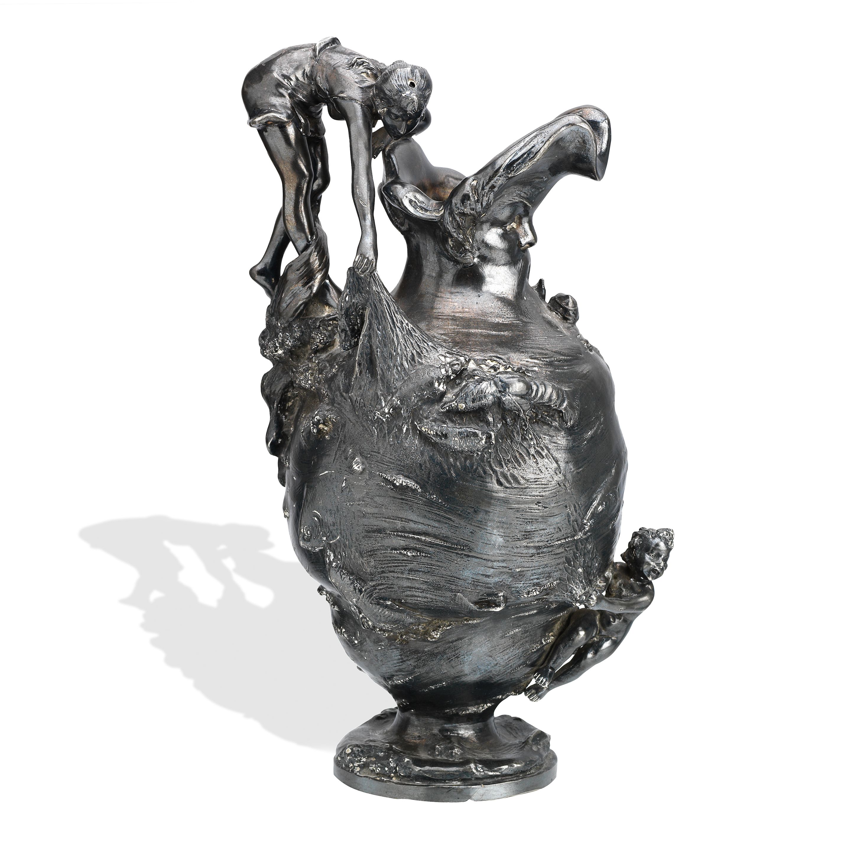 Bonhams : An Art Nouveau pewter ewer attributed to Kayserzinn