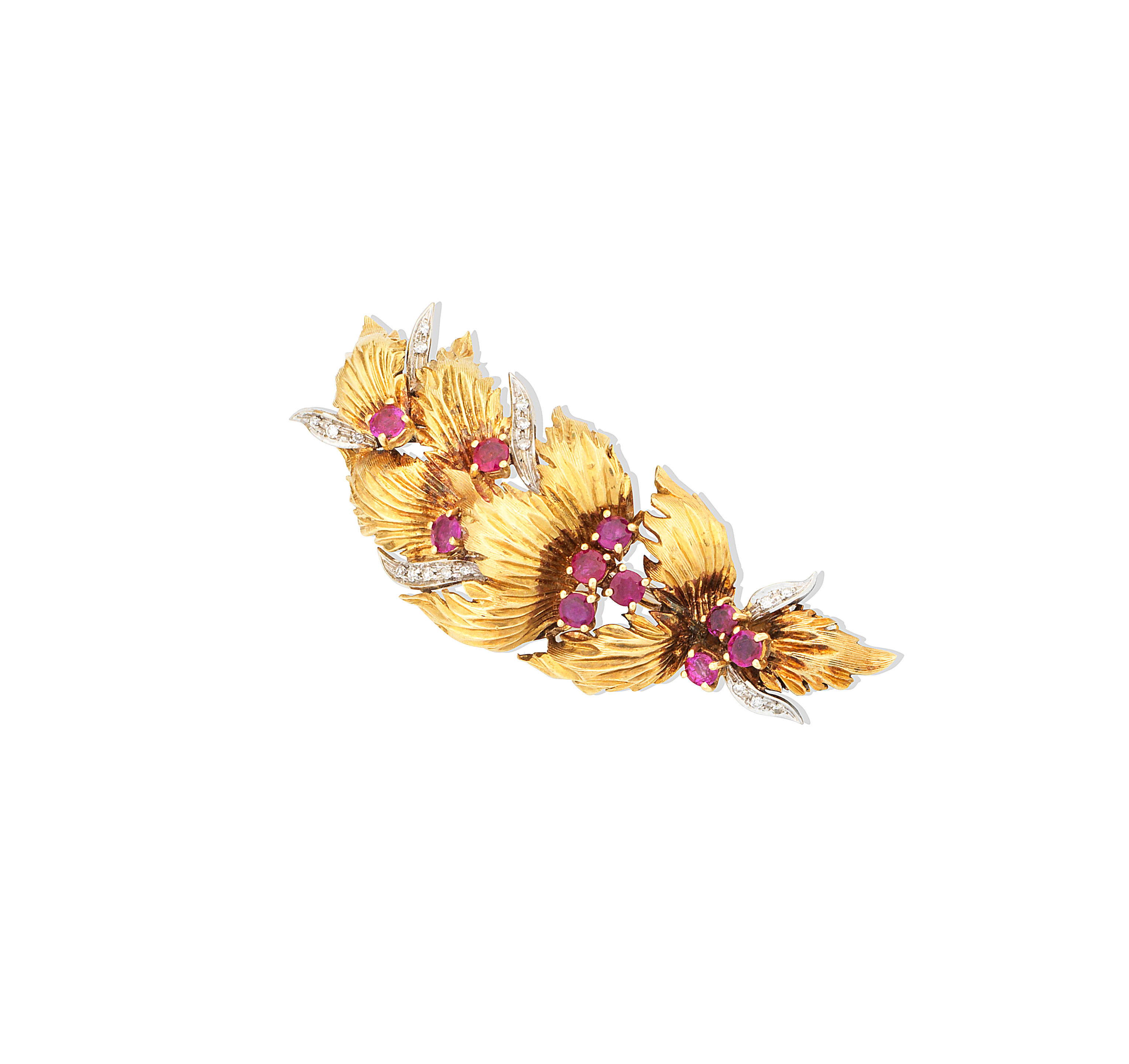 Bonhams A Ruby And Diamond Brooch