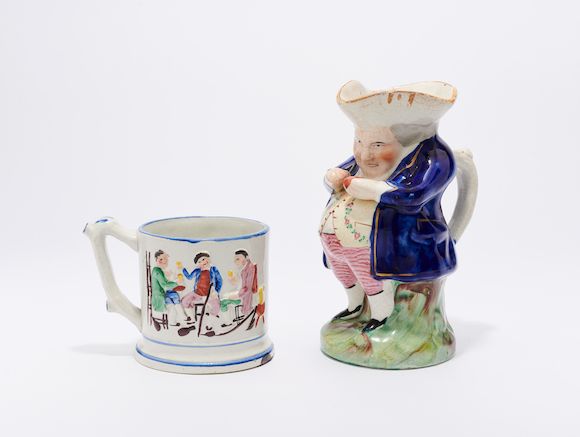 Bonhams : A RARE STAFFORDSHIRE 'PUNCH' TOBY JUG Late 19th century