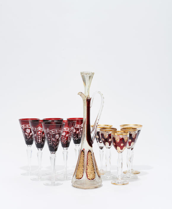 Bonhams An Assembled Group Of Bohemian Glassware Part Probably Moser