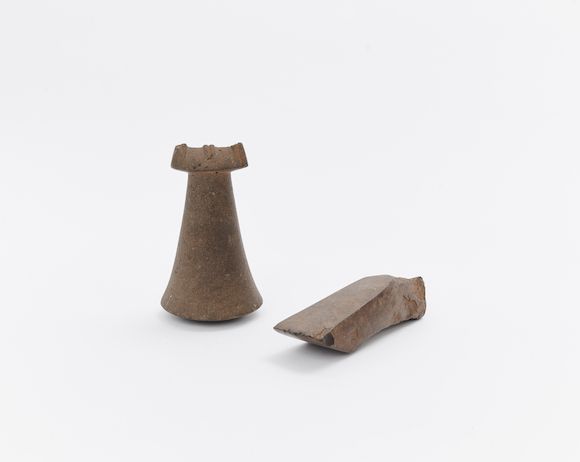 Bonhams : A FINE ADZE BLADE, COOK ISLANDS AND A STONE POUNDER, TAHITI ...