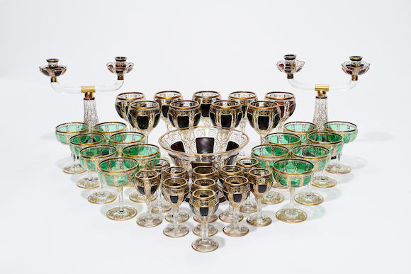 Bonhams A Suite Of Bohemian Glassware Probably Moser First Quarter