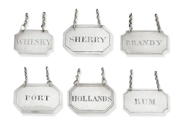 Bonhams : Perth; One pair and four further silver wine labels The pair ...