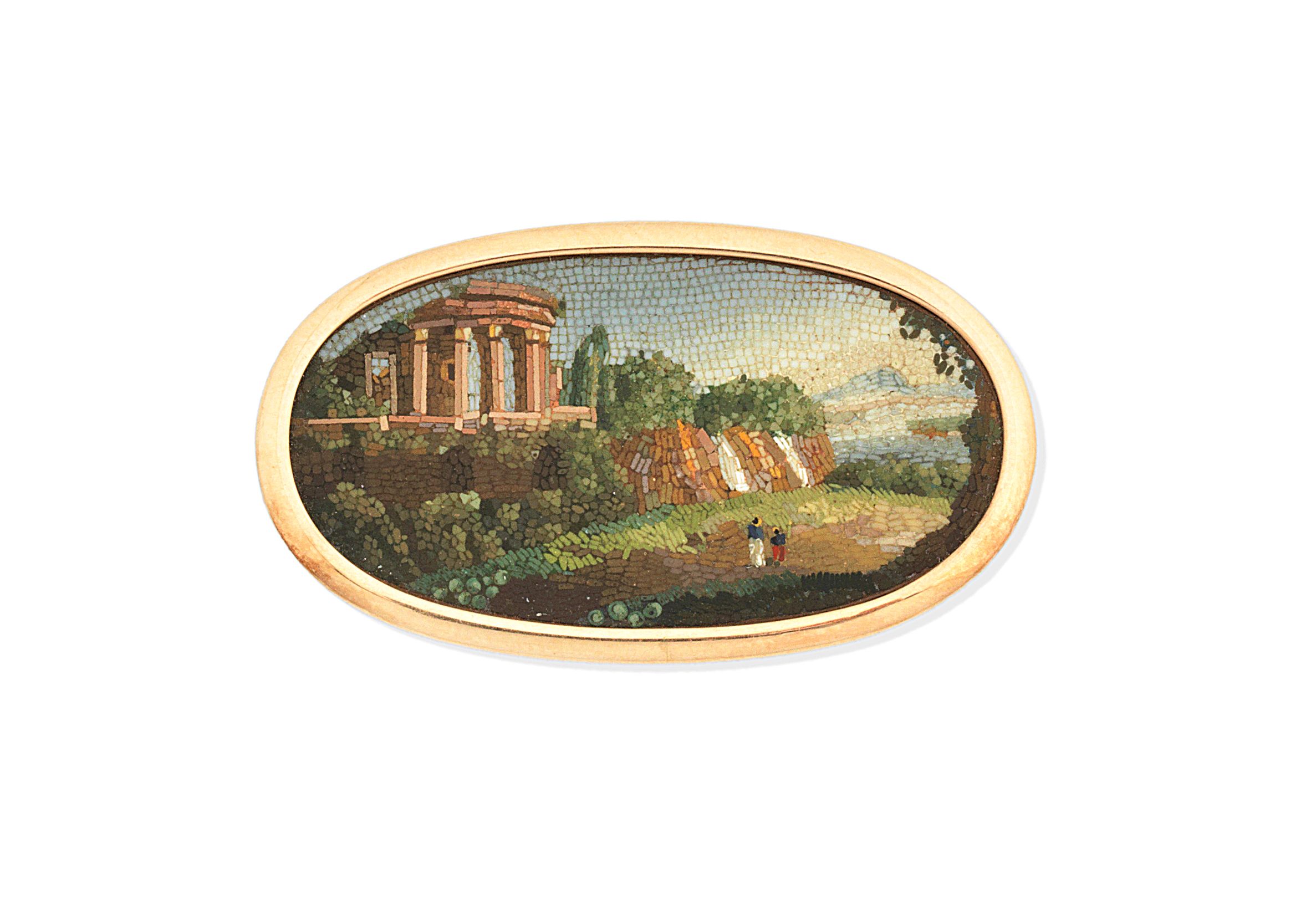 Bonhams : A micro-mosaic plaque of the Temple of the Sybil at Tivoli ...