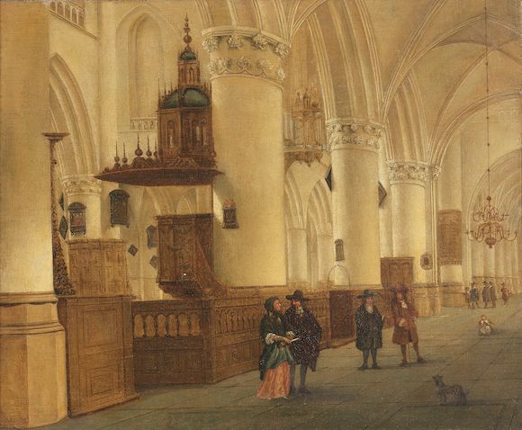 Bonhams : Isaac van Nickelen (Haarlem circa 1632-1703) Interior of ...