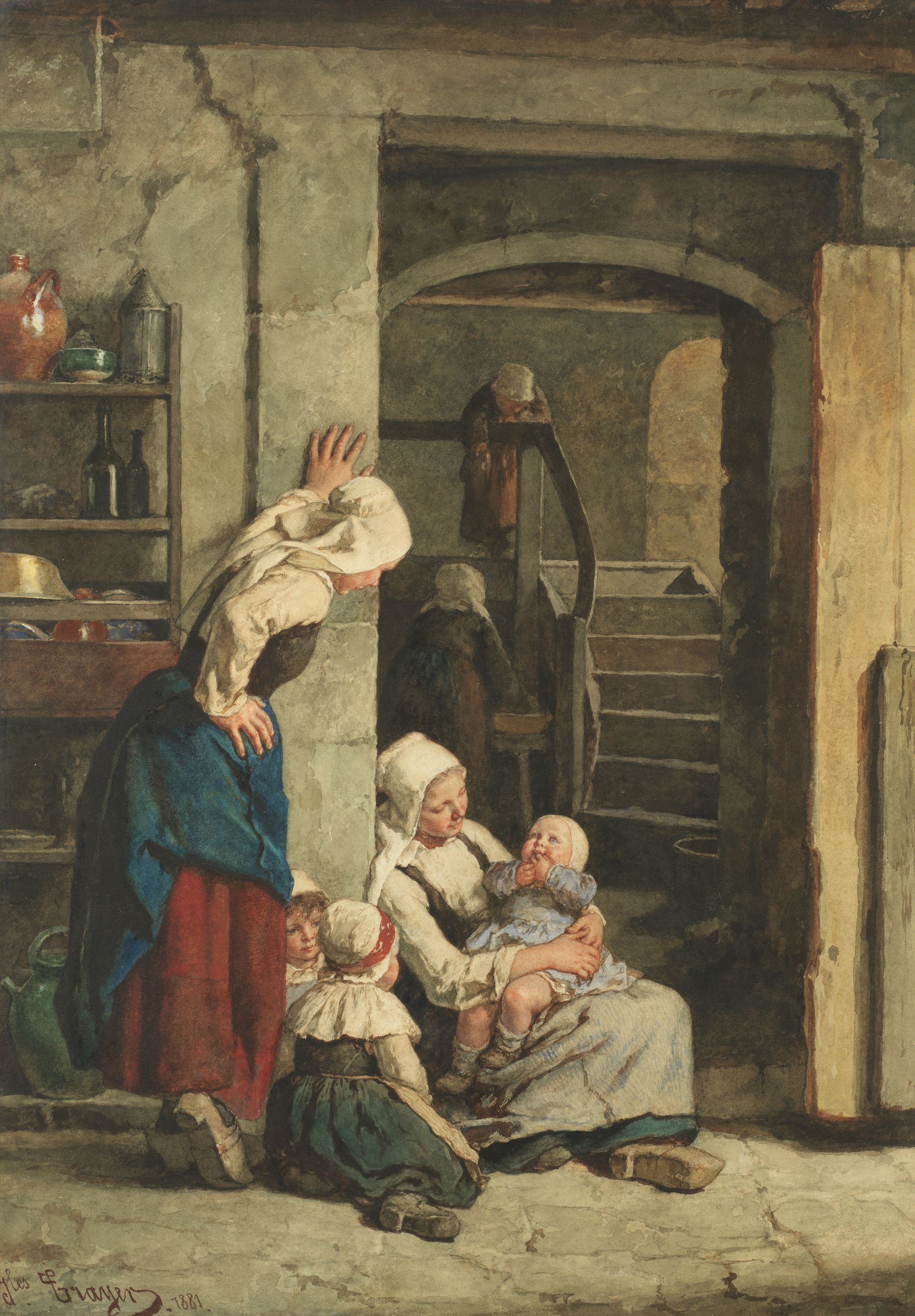 Bonhams : Jean-Baptiste Jules Trayer (French, 1824-1909) A young ...