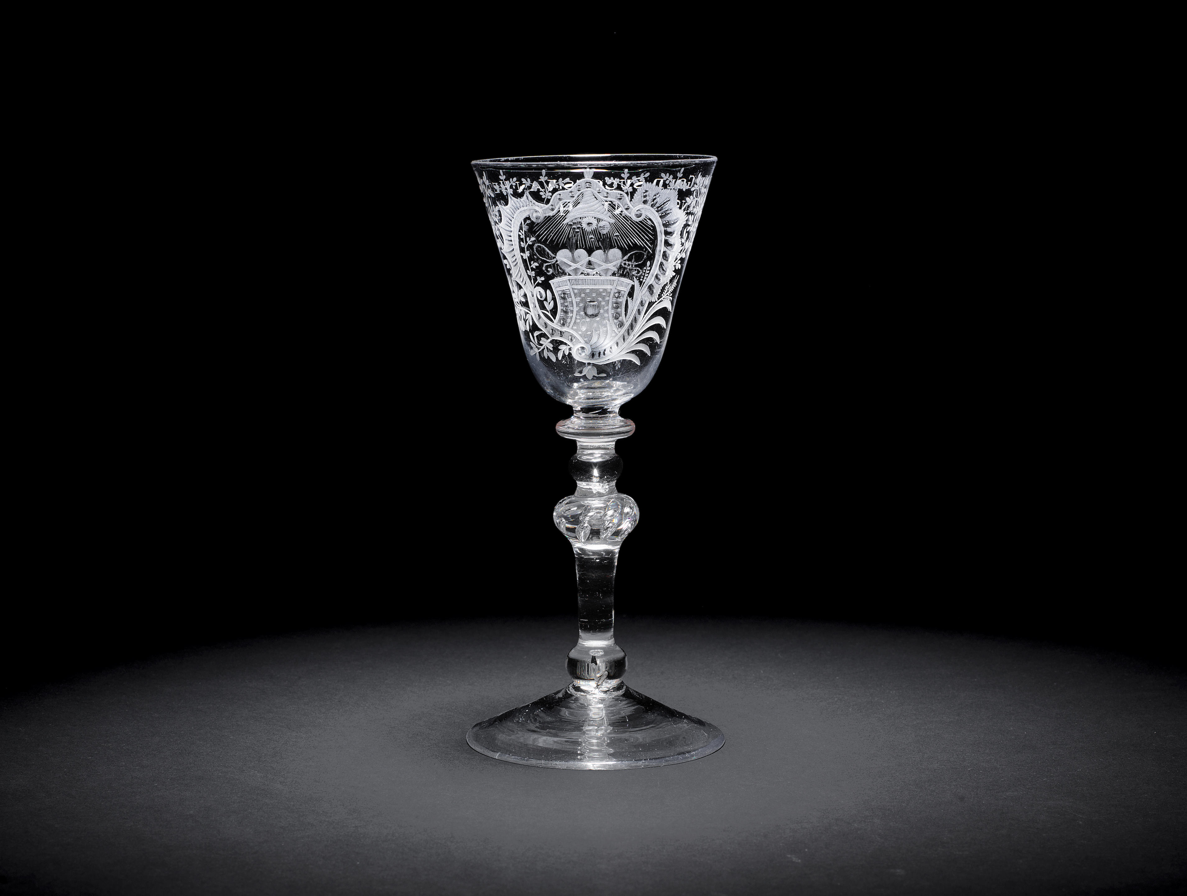 Bonhams A Dutch Engraved Light Baluster Marriage Goblet Circa 1750