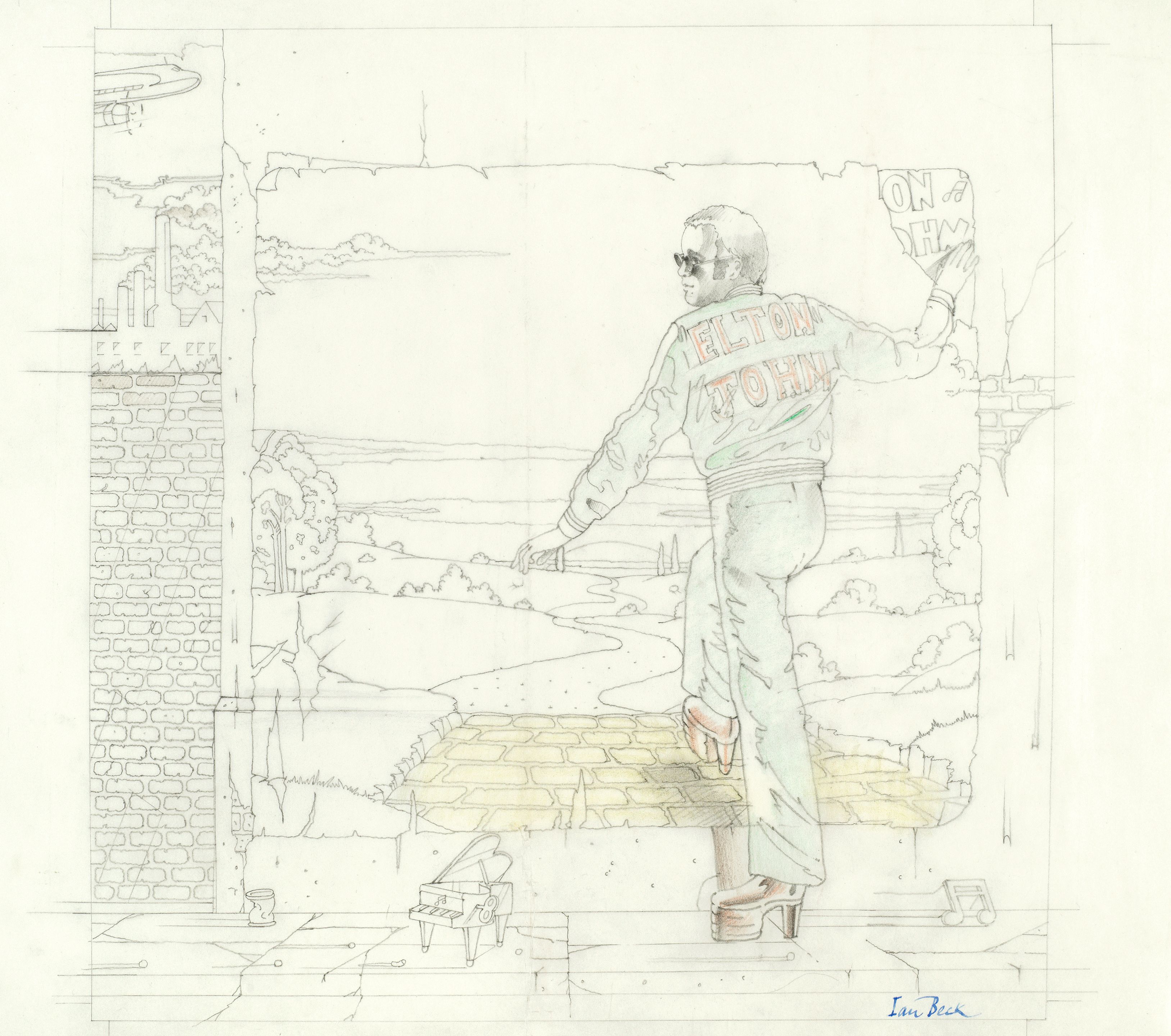 Bonhams : Elton John Original front cover artwork by Ian Beck for the ...