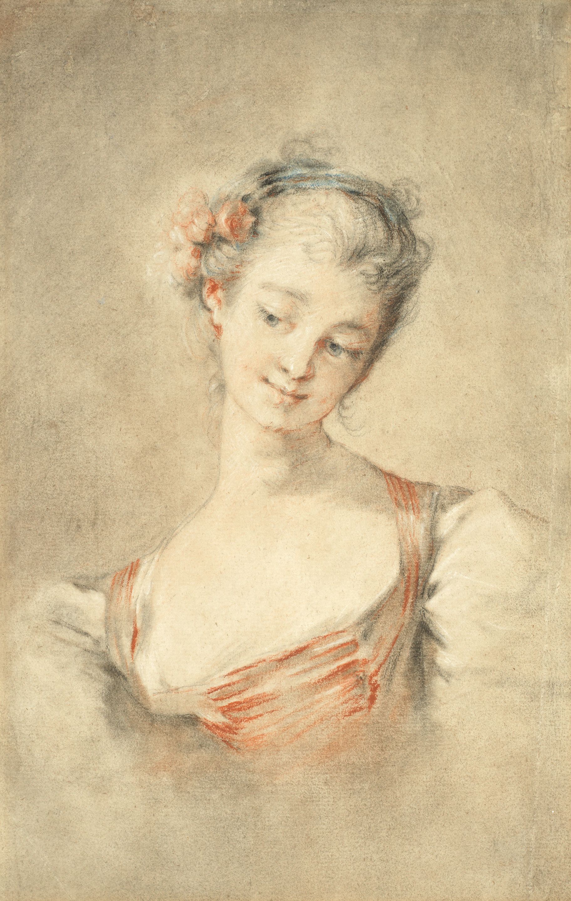 Bonhams : Circle of Francois Boucher (French, 1703-1770) Study of a ...