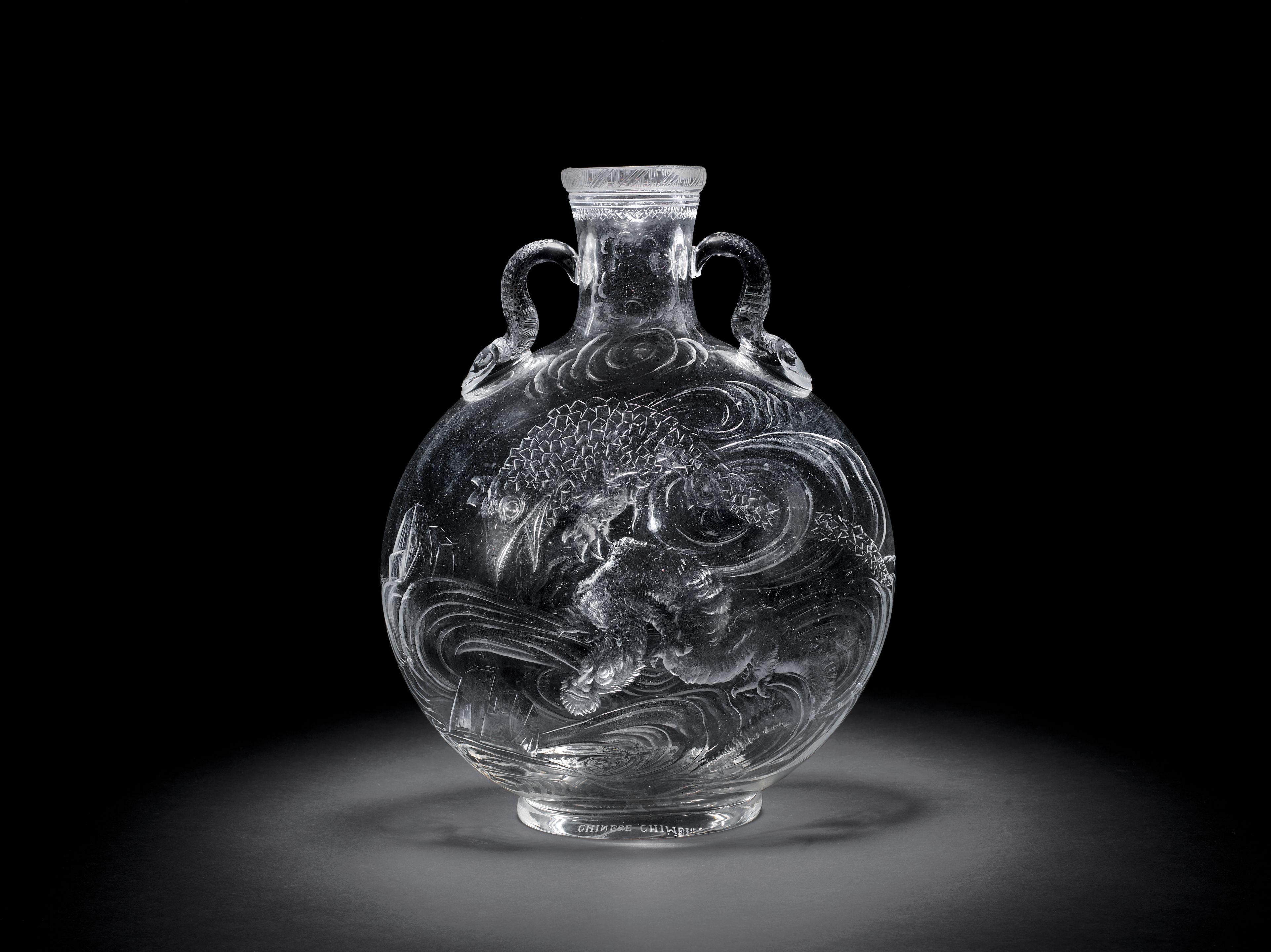 Bonhams : A Thomas Webb and Sons 'rock crystal' glass moon flask ...