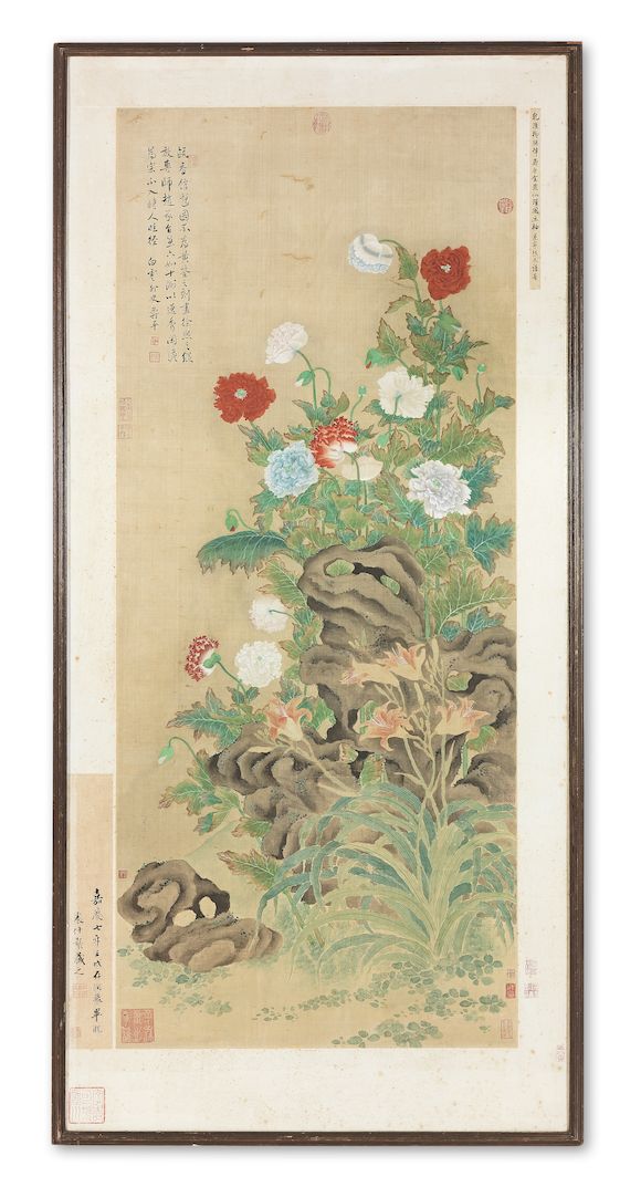 Bonhams : In the manner of Yun Shouping (1633-1690) Flowers and Rock (2)