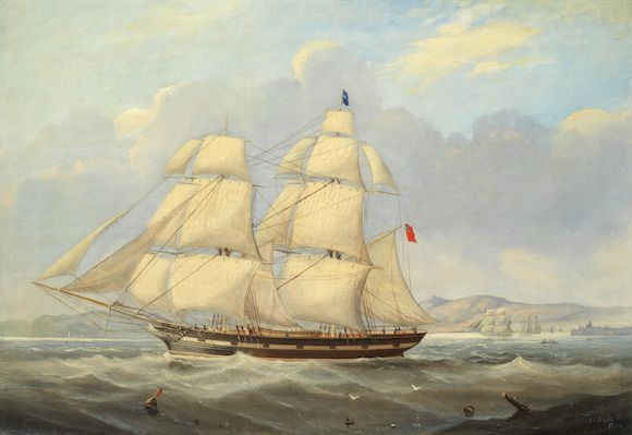 Bonhams : John Scott (British, 1802-1885) A British merchant brig in ...