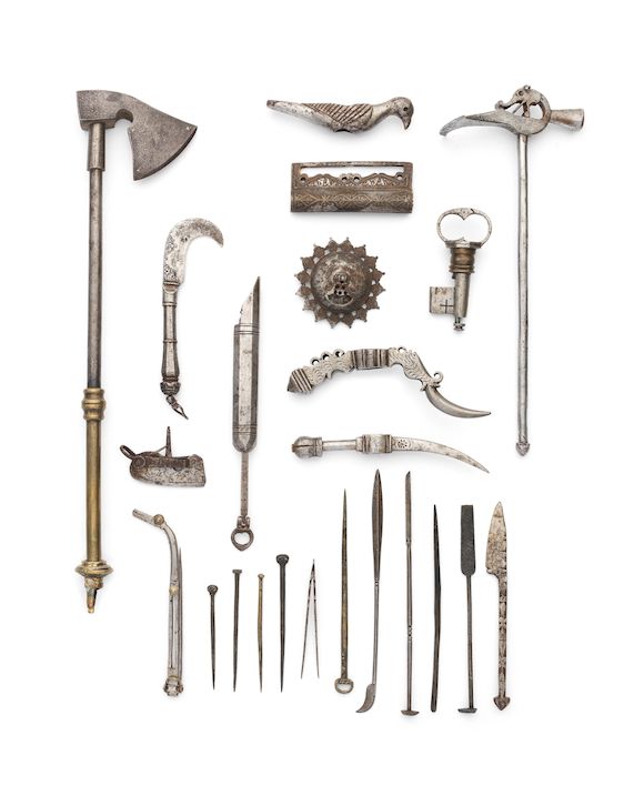Bonhams : A collection of Qajar steel tools Persia, 18th-19th Century(23)
