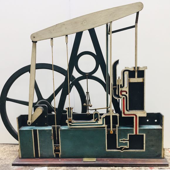 Bonhams : A WOODEN CUT-AWAY DEMONSTRATION MODEL OF A SINGLE CYLINDER A-FRAME CONDENSING BEAM ...