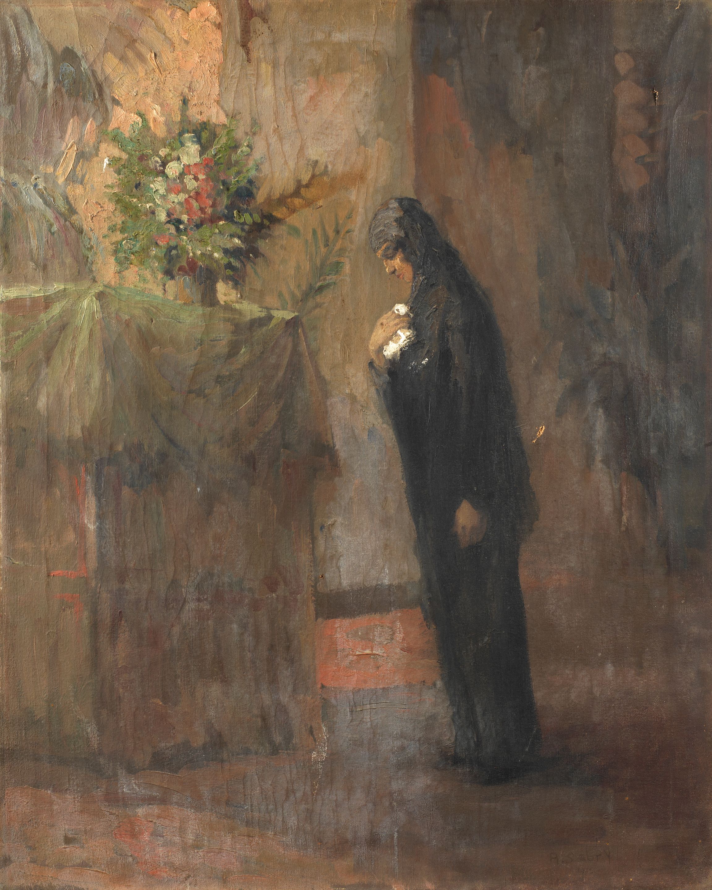 Bonhams : Ahmed Sabry (Egypt, 1889-1995) Safia Zaghloul before the tomb ...