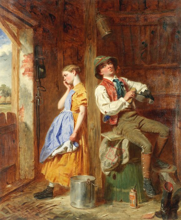 Bonhams : Thomas P. Hall (British fl.1837-1867) Young love