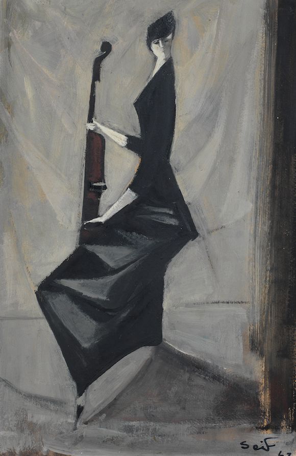 Bonhams : Seif Wanly (Egypt, 1906-1979) The Female Violinist
