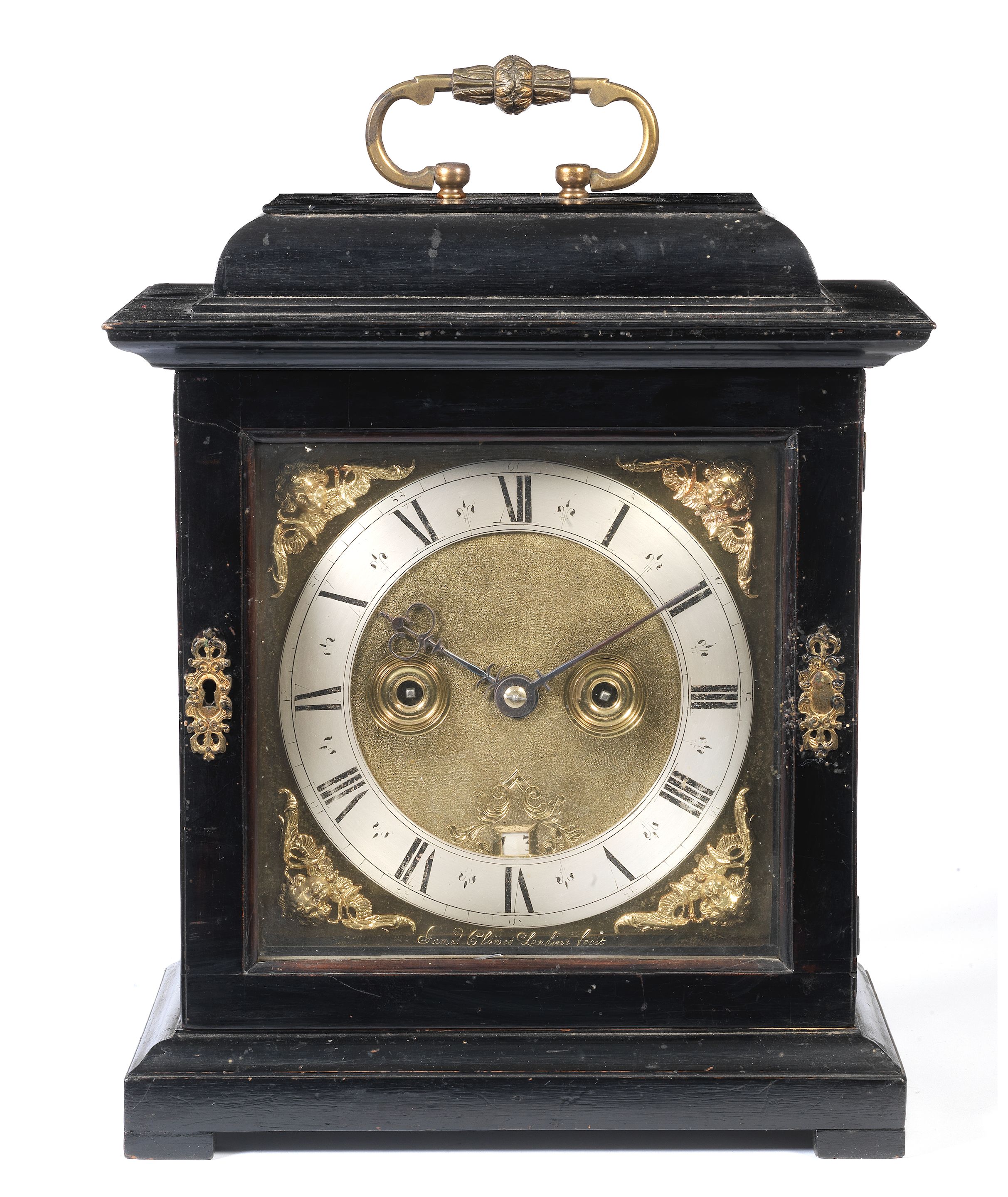 Bonhams : A late 17th century ebonised table clock James Clowes ...