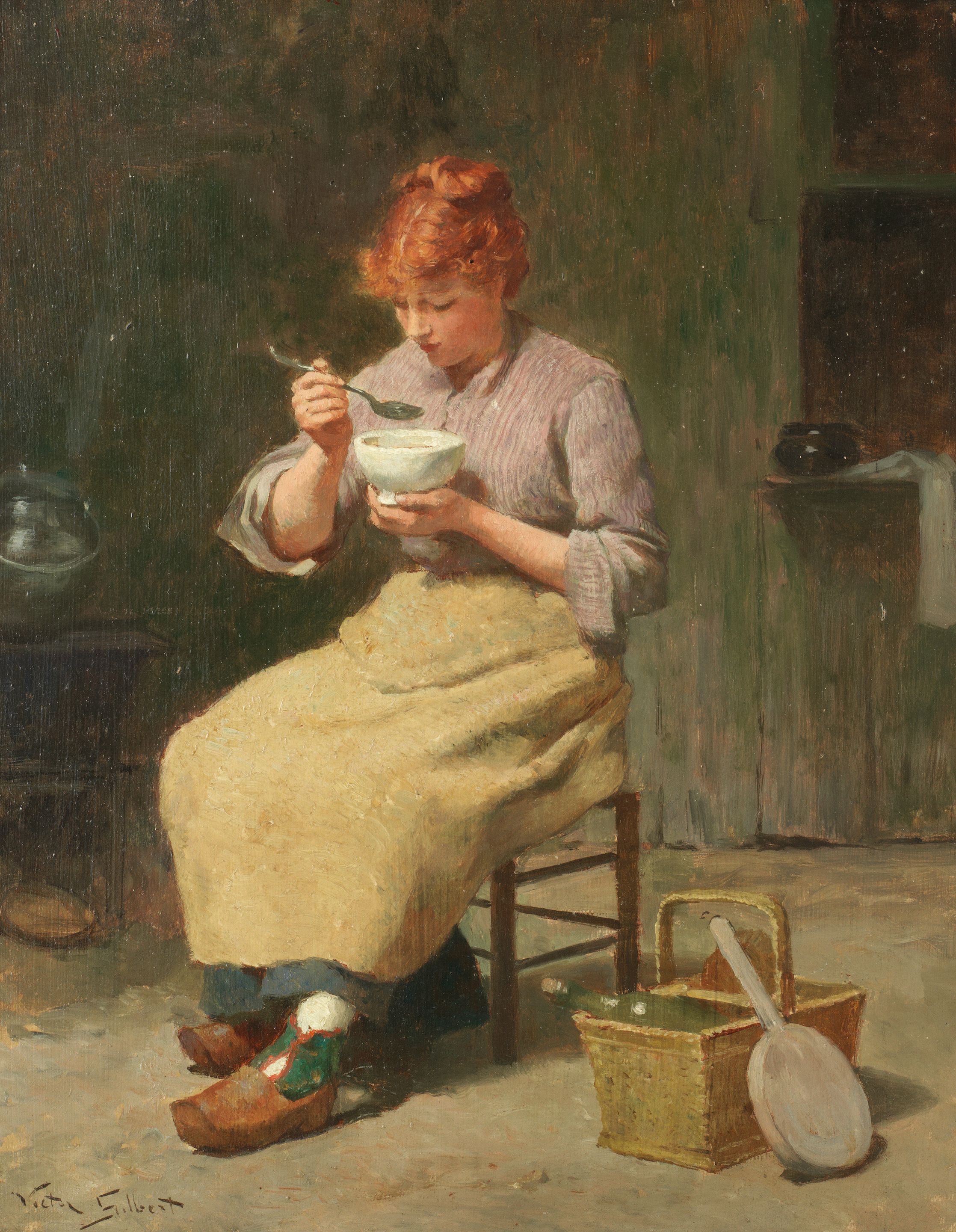 Bonhams : Victor-Gabriel Gilbert (French, 1847-1935) A bowl of soup