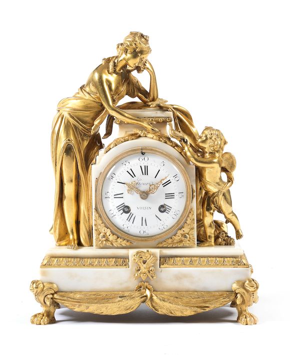 Bonhams : A late 18th century French ormolu-mounted marble mantel clock ...