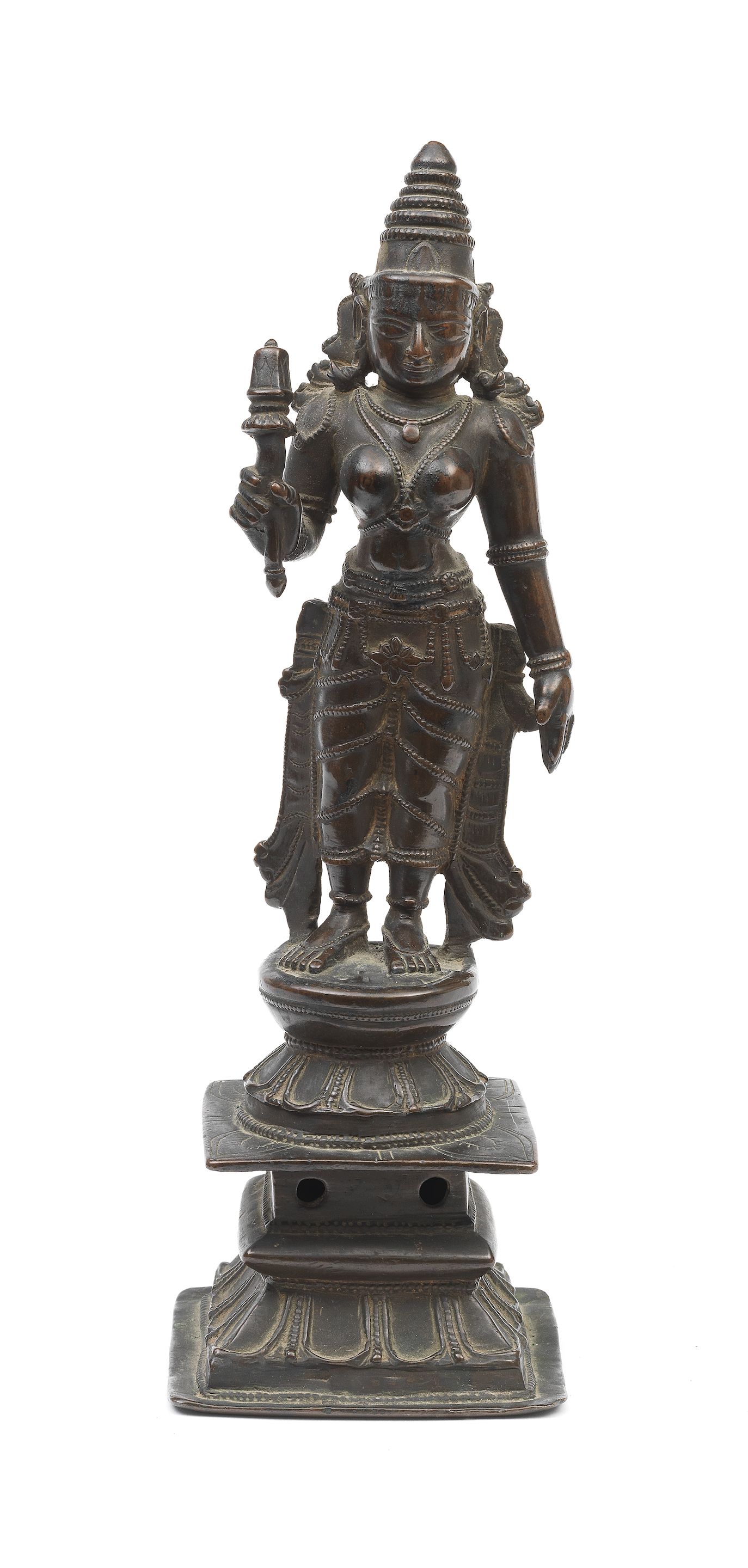Bonhams : A bronze figure of Bhu-Devi, consort of Vishnu South India ...